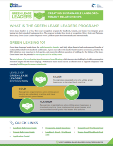 Green Lease Leaders Program Overview